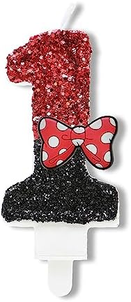 Amazon.com: Number 1 Birthday Candle,Red Black Sequin Number Candles ...