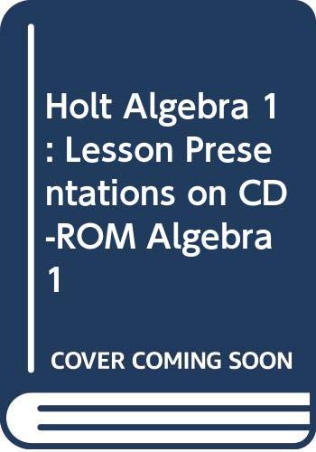 Amazon.com: Holt Algebra 1: Lesson Presentations on CD-ROM Algebra 1: ...