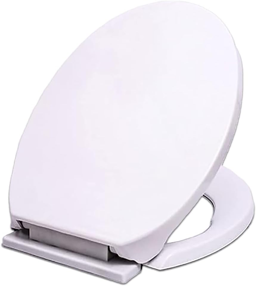 WhisperSoft Slow Close Toilet Seat, Easy Fix, Adjustable Hinges, White ...
