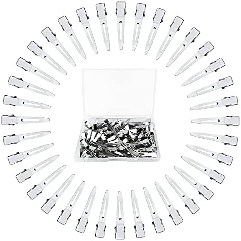 Amazon.com : Tenalleys 50 Pcs Metal Duck Bill Hair Clips, Silver Single ...