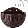 Amazon.com: Hanging Planter Pot Half Round Imitation Rattan European ...