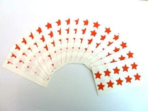 180 Labels, 15mm Stars, Red, Colour Code Stickers, Self-Adhesive Sticky ...