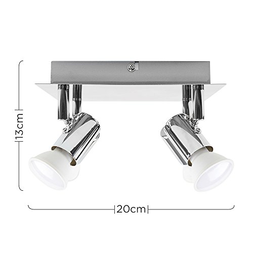Modern Square Chrome 4 Way GU10 Ceiling Spotlight – BigaMart