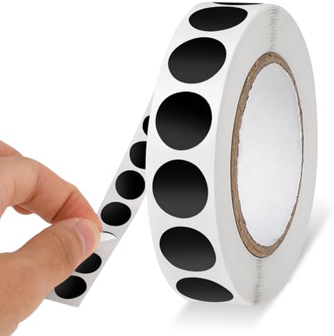 1000 Pcs Black Dot Stickers 0.5 Inch Black Round Stickers Waterproof ...