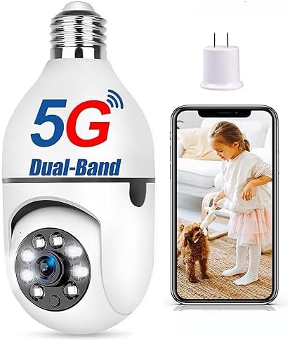 Amazon.com : Light Bulb Security Camera Wireless Outdoor Indoor, 5G&2 ...