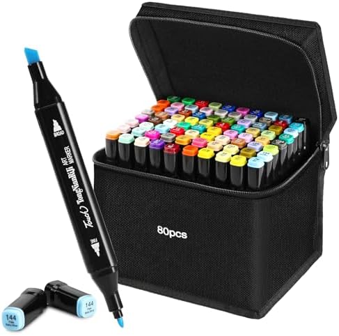 Gowkeey 80 Colours Felt Tip Pens Multimarker 2 Seconds Quick Drying ...