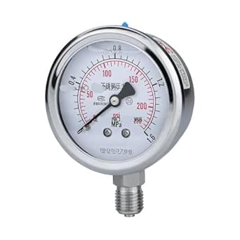 Manómetro a prueba de vibraciones de acero inoxidable YN60BF presión hidráulica de aire y agua ...