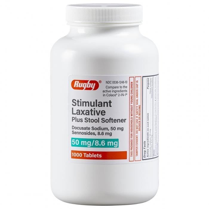 Amazon.com : Rugby Stimulant Laxative Plus Stool Softener - Docusate ...
