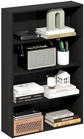 Furinno Basic Book Shelf, 4-Tier Bookcase with Open Shelf, Bookshelf ...