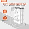 VEVOR Mobile Blueprint Storage Rack, Plan Holder with 12 Pivot Brackets ...