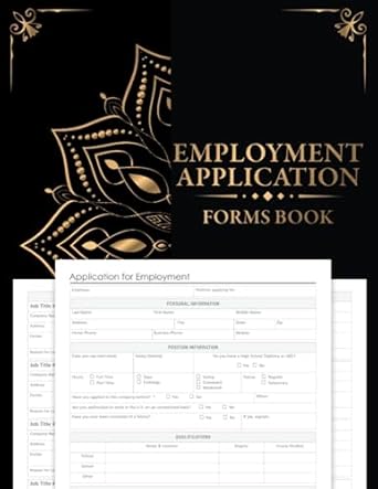 Employment Application Forms Book: Job Application Form For Small ...