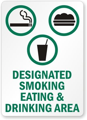 Smartsign S-9685-AL-14"Designated Smoking Eating & Drinking Area ...
