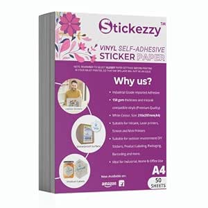 Stickezzy A4 Size Vinyl Sticker Paper for inktank Printers - (290x210 ...
