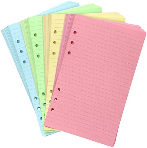 Amazon.com : BiSiViO A6 Colorful Refill Paper, 4 Pack [4 Colors 140 ...