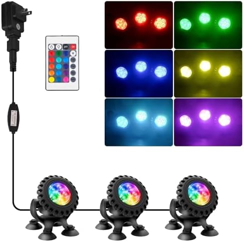 Amazon.com: T-SUN RGB Pond Light, Submersible Pond Lights LED ...