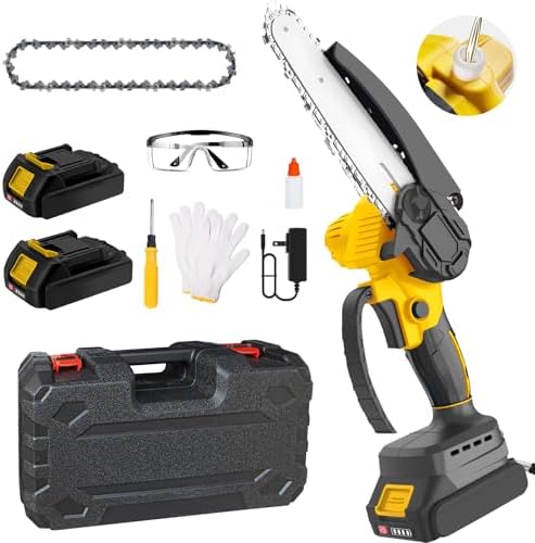 8-Inch Mini Chainsaw,Cordless Chainsaw,Light Weight Battery-Powered ...