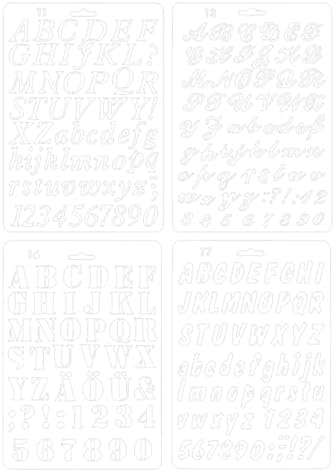4 Pieces Stencils Letters Assorted Styles Alphabet Stencils Letters ...