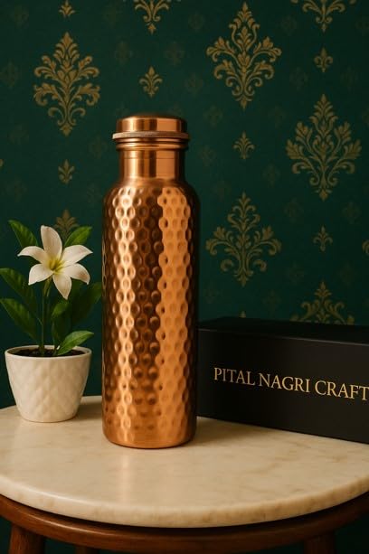 Pital Nagri Craft - Premium Copper Water Bottle - 1 Litre | Copper ...