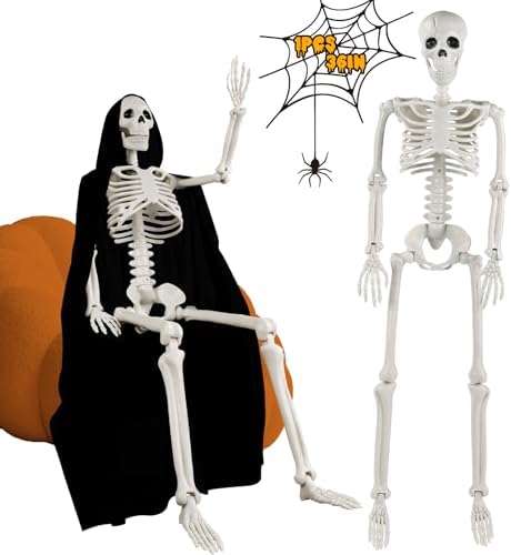 Amazon.com: YUJUN 36'' Halloween Skeleton Decorations, 3ft Full Body ...