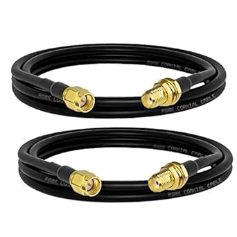 Superbat Low Loss SMA Extension Cable 3ft 2-Pack, SMA Male to SMA Female Connector RG8X Coax ...