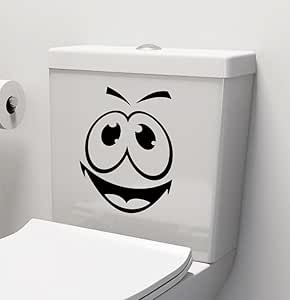 Generic Smiley Happy Face Toilet Sticker | Funny Cheerful Bathroom ...