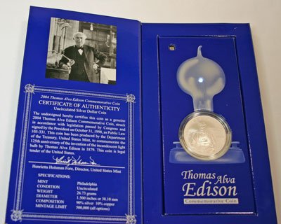 2004 P Thomas Alva Edison Special Dollar Choice Uncirculated US Mint at ...