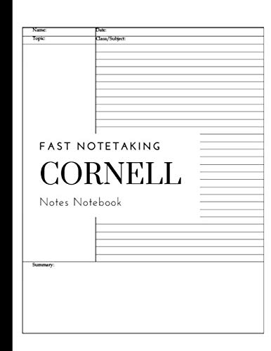 Cornell Notes Notebook: Fast Note Taking System Used By Students To ...