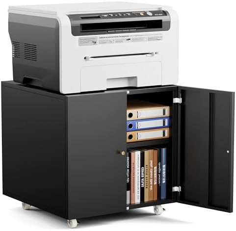 Amazon.com : Warmiehomy Metal Printer Stand with Storage Mobile Printer ...