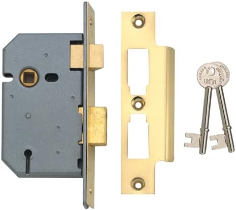 Union Locks 2201 5-Lever Mortice Sash Lock 65mm - Brass Finish (Visi ...