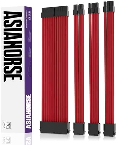 AsiaHorse 18AWG PSU PSU Cable Extension Sleeved Custom Mod GPU PC Power ...