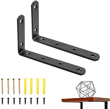 LERANXIN 2 Pezzi Staffa per Mensola Pesante, Staffe per Mensole Nero ...