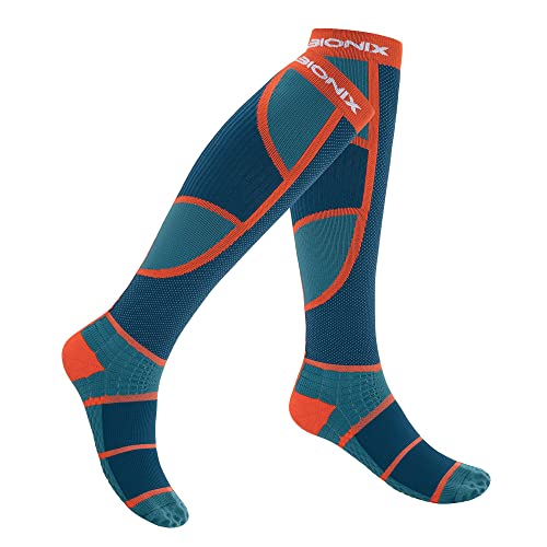 Bionix Sports CSX 2.0 Hybrid Compression Socks For Men and Women (Teal ...