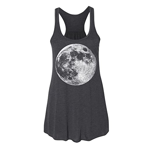 Amazon.com: Full Moon Tank Top for Women, Screen Printed Graphic Tanks ...