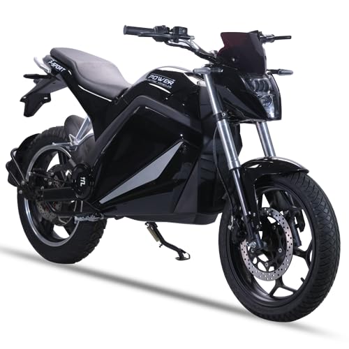 Power P-Sport (Steel Black) Electric EMotor Cycle with Front & Rear ...