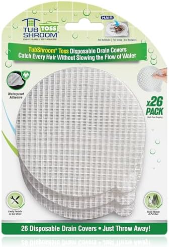 Amazon.com: TubShroom Toss 26pk Disposable Drain Covers - Hair Catcher ...
