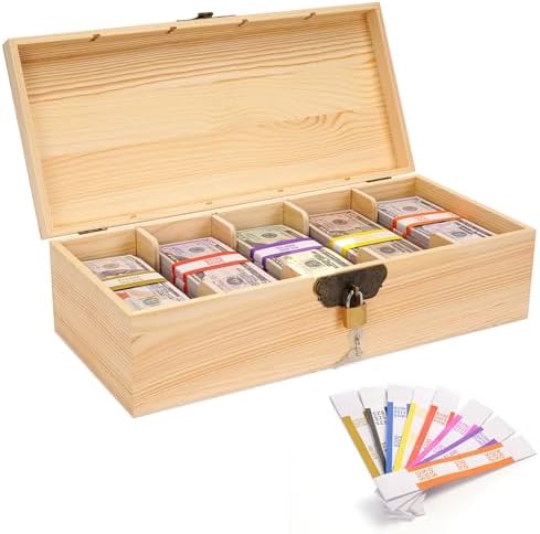 Amazon.com: Mczxon Wooden Locking Currency Money Cash Tray with Coin ...