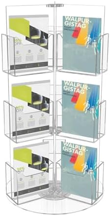 Amazon.com : WUPYI Rotating Display Stand,3 Tier 12 Pocket Spinning ...