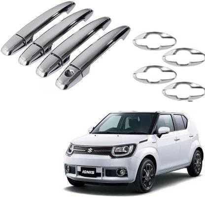 BuBu Car Silver Plated Chrome Door Handle Combo kit for Maruti Ignis ...