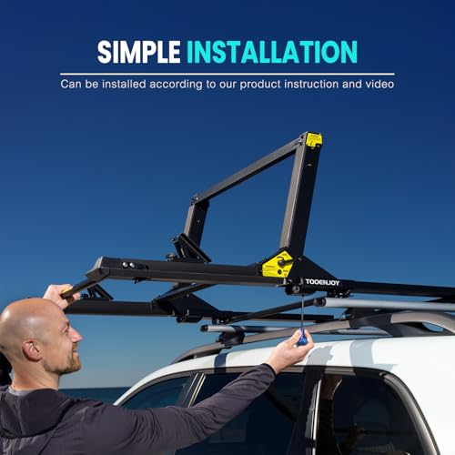 TOOENJOY Heavy-Duty Kayak Lift Assist Roof Rack, 45 KG Capacity Kayak ...