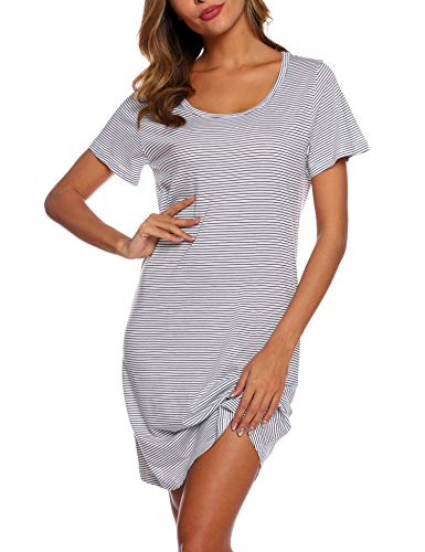 ENJOYNIGHT Women's Sleepwear Cotton Sleep Tee Short Sleeves Print ...