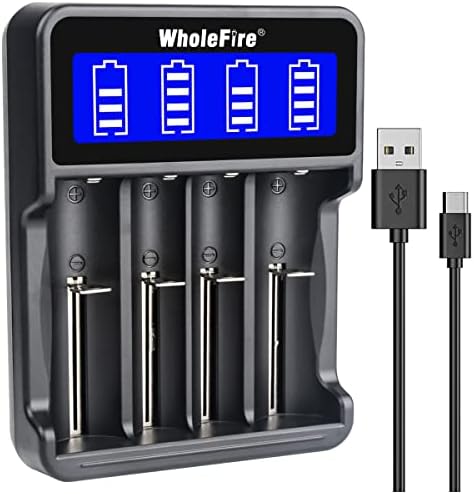 WholeFire Universal Charger 18650 Smart LCD Screen USB 18650 Charger ...