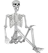 Amazon.com : 5.4ft Halloween Life Size Pirate Skeleton Realistic Human ...