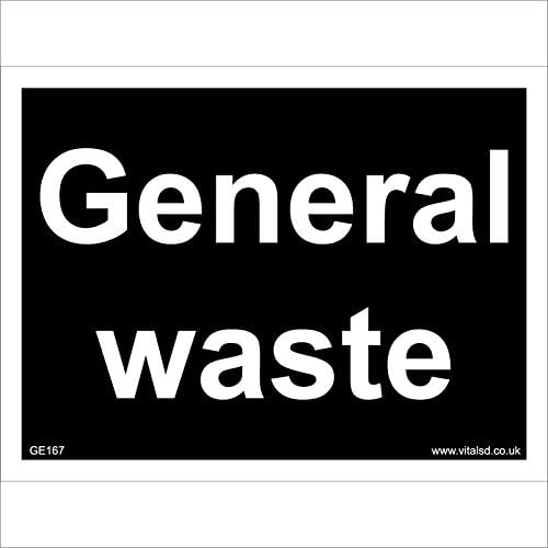 GE167 General Waste SIGN compost garbage tip trash rubbish bin refuse ...