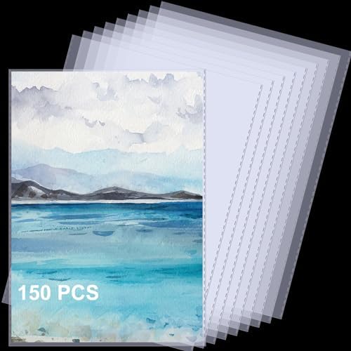 Amazon.com : Tenceur 150 Pcs No Hole Sheet Protectors Letter Size Clear ...
