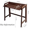Amazon.com: Cttasty Computer Desk, Foldable Desk, Home Office Desks, Solid Wood Writing Desk ...