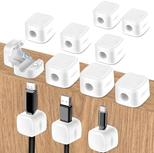 6pcs Magnetic Cord Organizer Clips, Self Adhesive Holder Desk Cable ...
