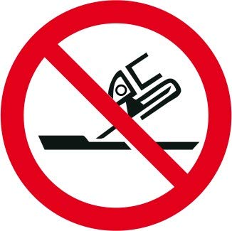 Adhesive label pictogram ban signal"Forbidden to use grinding wheel for ...