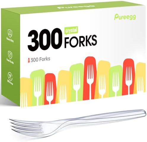 Amazon.com: Pureegg Plastic Forks - 300 Packs, Premium 7" Disposable ...