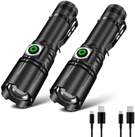 UNAGEA High-Powered LED Flashlights 2 Pack, Small Tactical Flashlights ...