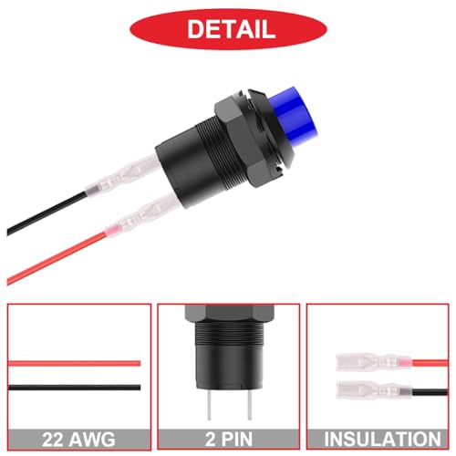 MKBKLLJY 12mm Mini Latching Push Button On Off Switch 250V 1.5A 125V 3A ...